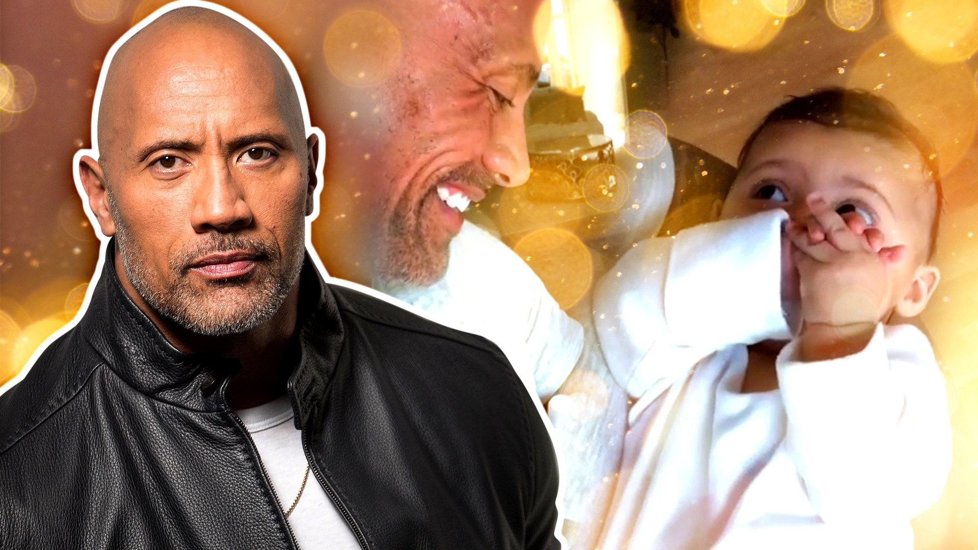 Mira cómo se derrite ‘La Roca’ por la sonrisa de su bebé - Univision